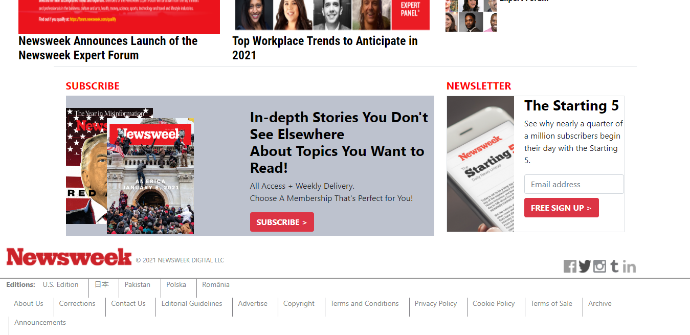 GitHub - YuvrajM108/Newsweek-replica: In this project, the home page of ...