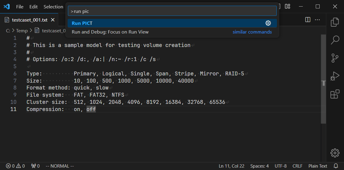 GitHub - exceedsystem/vscode-pict: Using pict with vscode