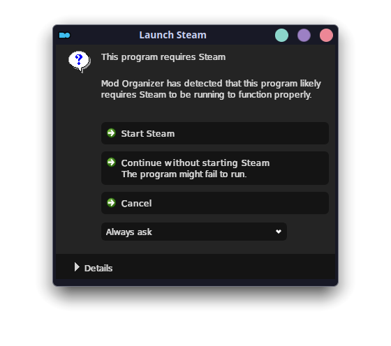 Mod Organizer 2 won't launch the game, complains that Steam isn't running · Issue #742 ...