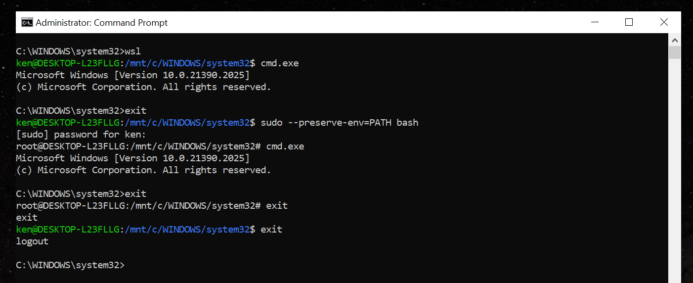sudo not running windows exe commands · Issue #7091 · microsoft/WSL ...