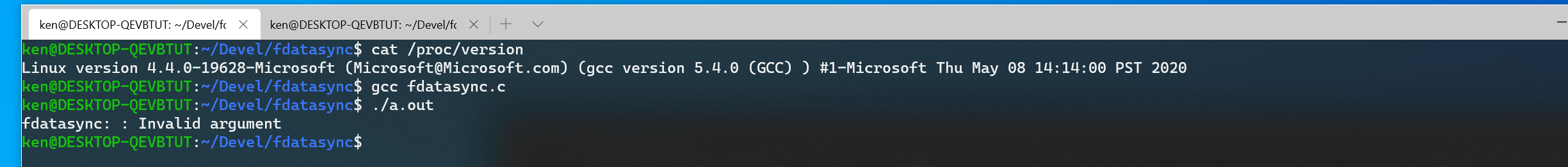 Mongodb fdatasync wrong in 20H1 · Issue #5207 · microsoft/WSL · GitHub