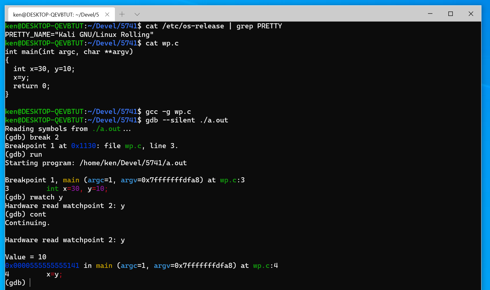Gdbs Hardware Watchpoints Not Working · Issue 5741 · Microsoftwsl · Github 4536