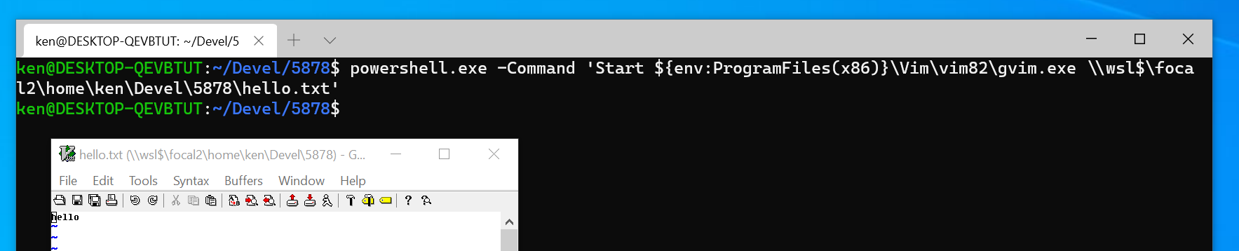 WSL terminal: read failed 5: I/O error when opening a file with a Windows editor on a file in ...