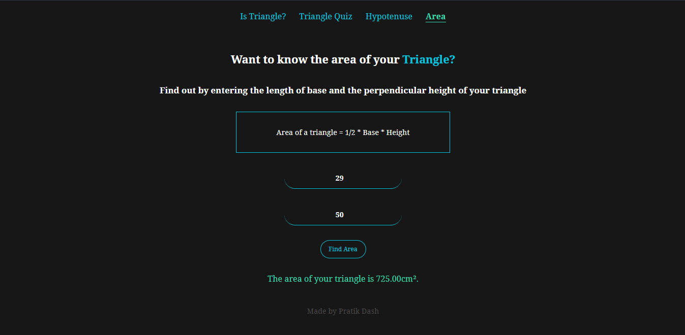 GitHub - Pratik-Dash/Fun-With-Triangles: This app is your one stop spot about everything triangles.