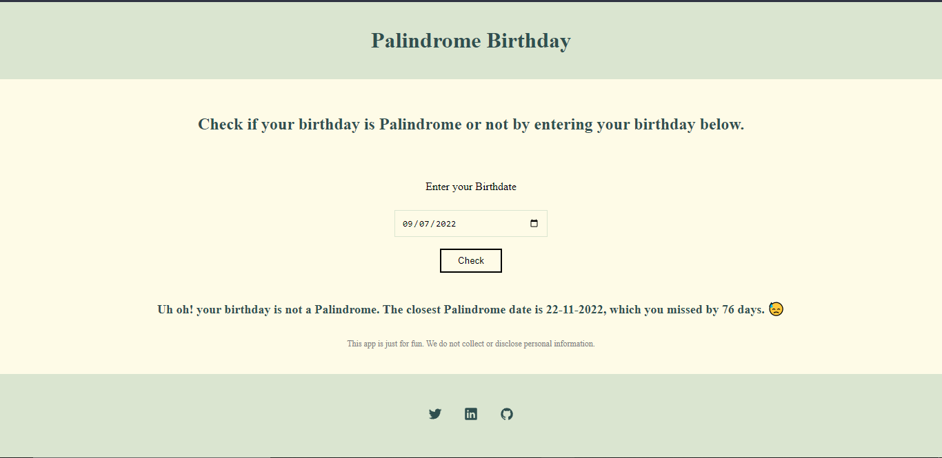 GitHub - Pratik-Dash/Palindrome-Birthday: This app tells user if their birthdate is palindrome ...