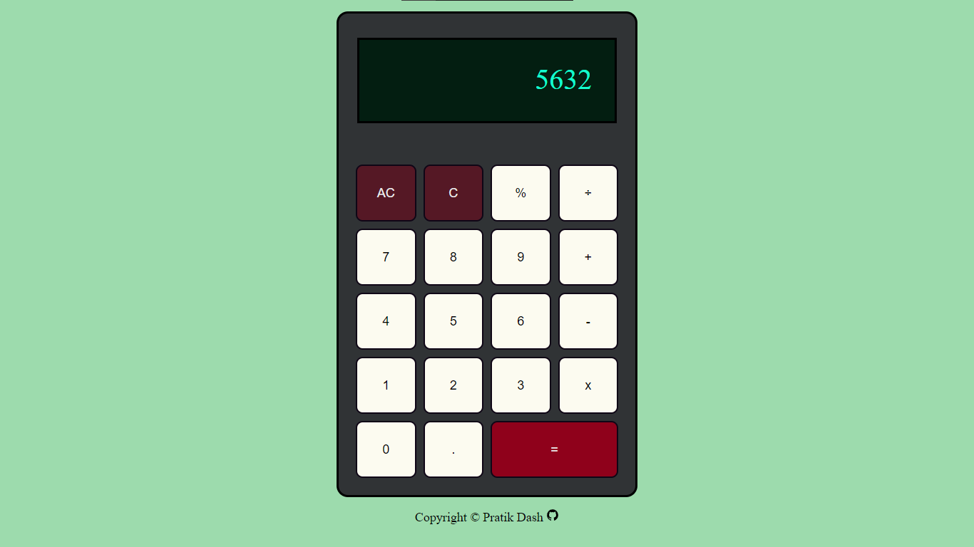 GitHub - Pratik-Dash/TOP-Calculator: A Calculator app made using HTML,CSS and JavaScript. Made ...