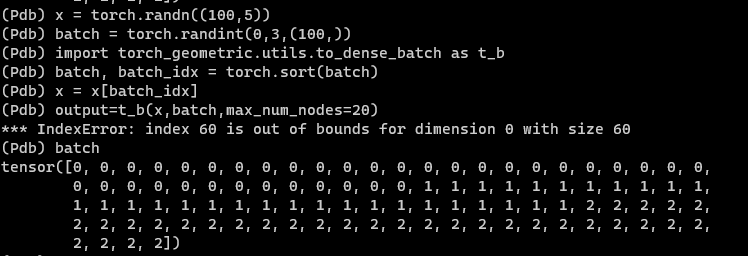 Index Out Of Range While Using Todensebatch · Issue 6103 · Pyg Teampytorchgeometric · Github