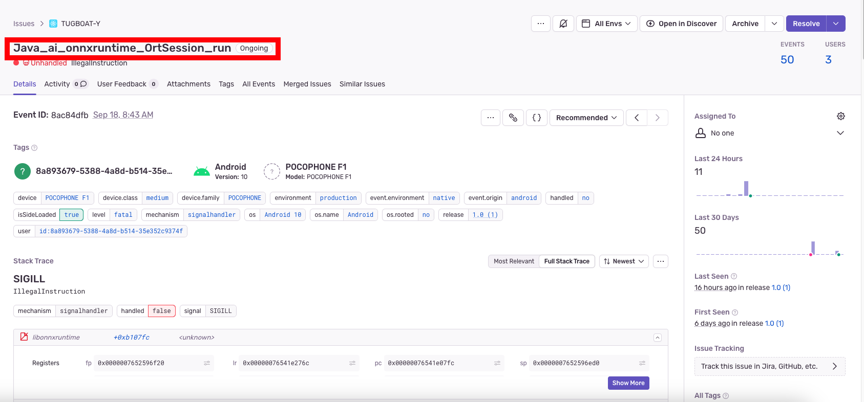 [Mobile] Crush error occurs in onnxrunitme.run(). · Issue #17647 · microsoft/onnxruntime · GitHub