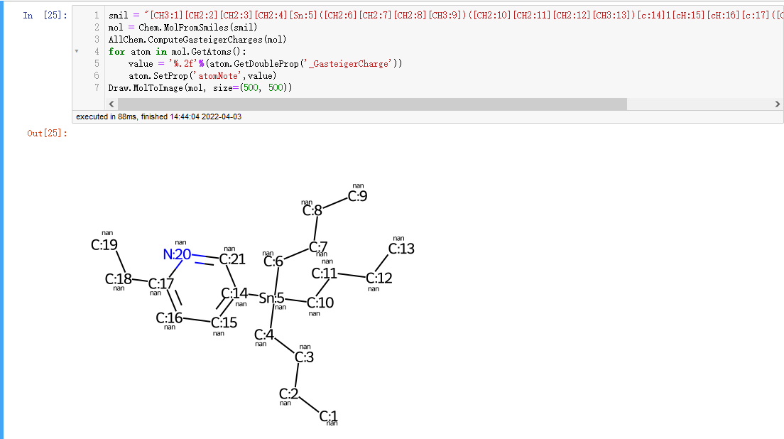 Gasteiger Charge for organometallics are Nan · Issue #5160 · rdkit/rdkit · GitHub