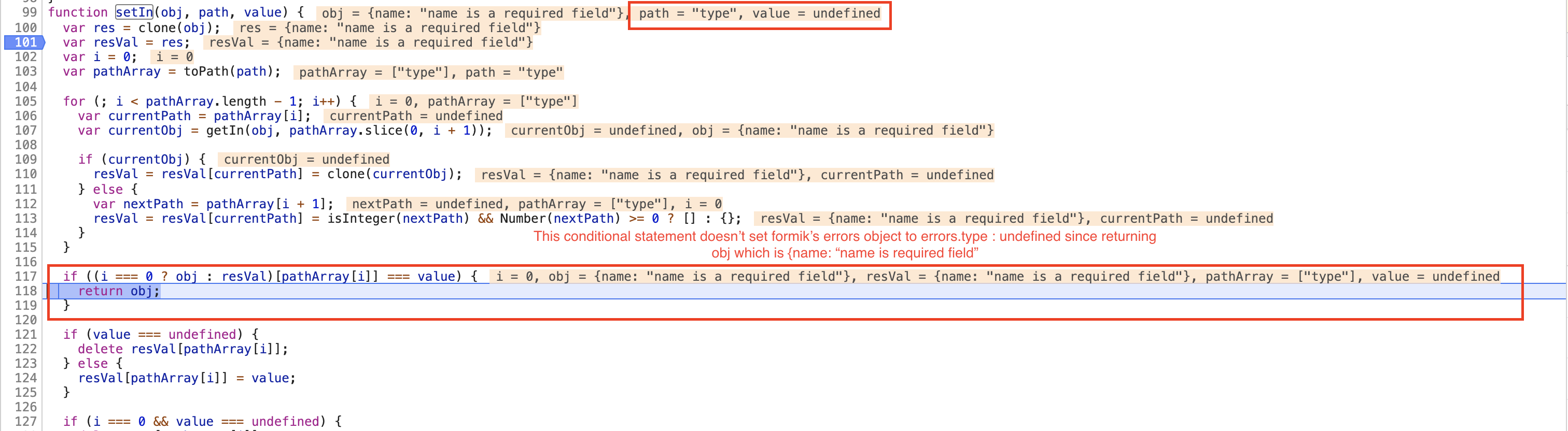 setIn is not setting yup's property when Yup's required has null passed in e.g. required(null ...