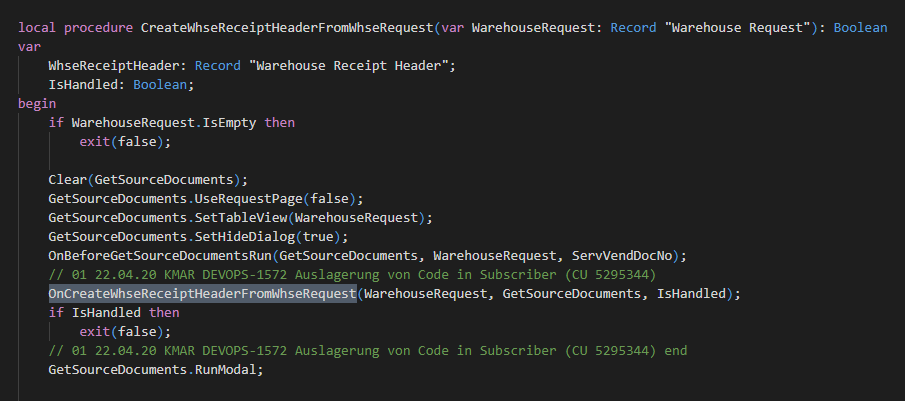 Additional Parameter Request Codeunit 5751 Get Source Doc Inbound