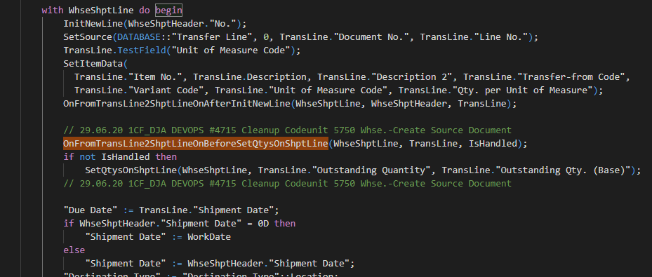 Event Request Codeunit 5750 Whse Create Source Document