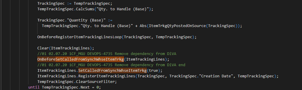 Event Request Codeunit 6500 Item Tracking Management Onbeforesetcalledfromsynchwhseitemtrkg