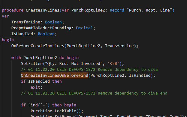 Additional Parameter Request Codeunit 74 Purch Get Receipt Oncreateinvlinesonbeforefind