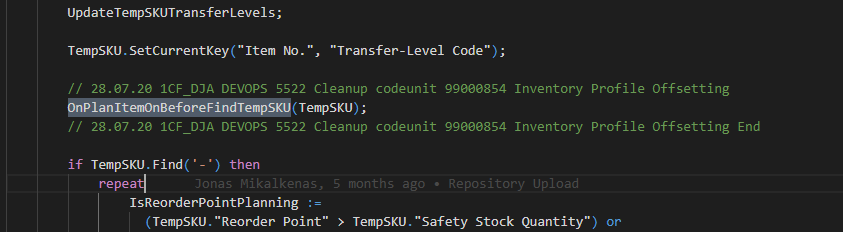 [Event Request] Codeunit 99000854 Inventory Profile Offsetting - OnPlanItemOnBeforeFindTempSKU ...