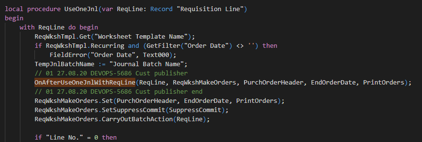 [Event Request] Report 493 Carry Out Action Msg. - Req. - OnAfterUseOneJnlWithReqLine · Issue ...