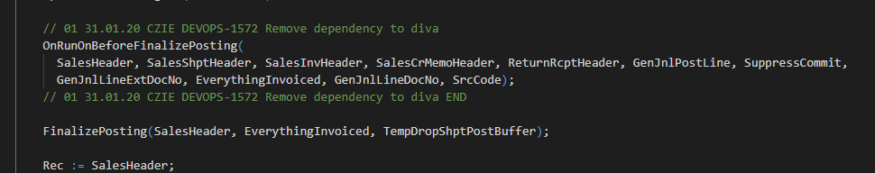 Additional Parameter Request Codeunit 80 Sales Post Onrunonbeforefinalizeposting · Issue