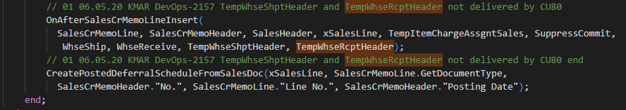 Additional Parameter Request Codeunit 80 Sales Post Onaftersalescrmemolineinsert · Issue