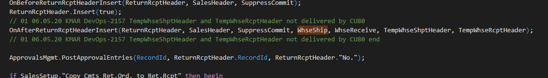 Additional Parameter Request Codeunit 80 Sales Post Onafterreturnrcptheaderinsert · Issue