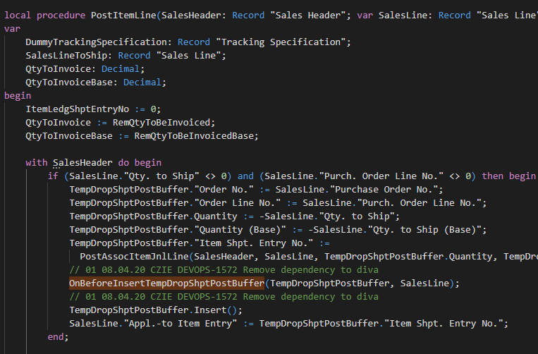Event Request Codeunit 80 Sales Post 0885