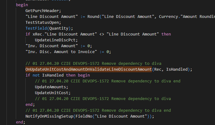 [Event Request] Table 39 Purchase Line - OnUpdateUnitCostAndAmountOnValidateLineDiscountAmount ...