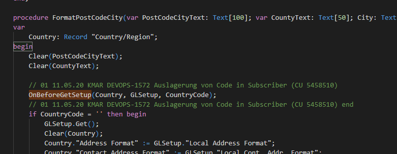 Event Request Codeunit 365 Format Address Onbeforegetsetup · Issue