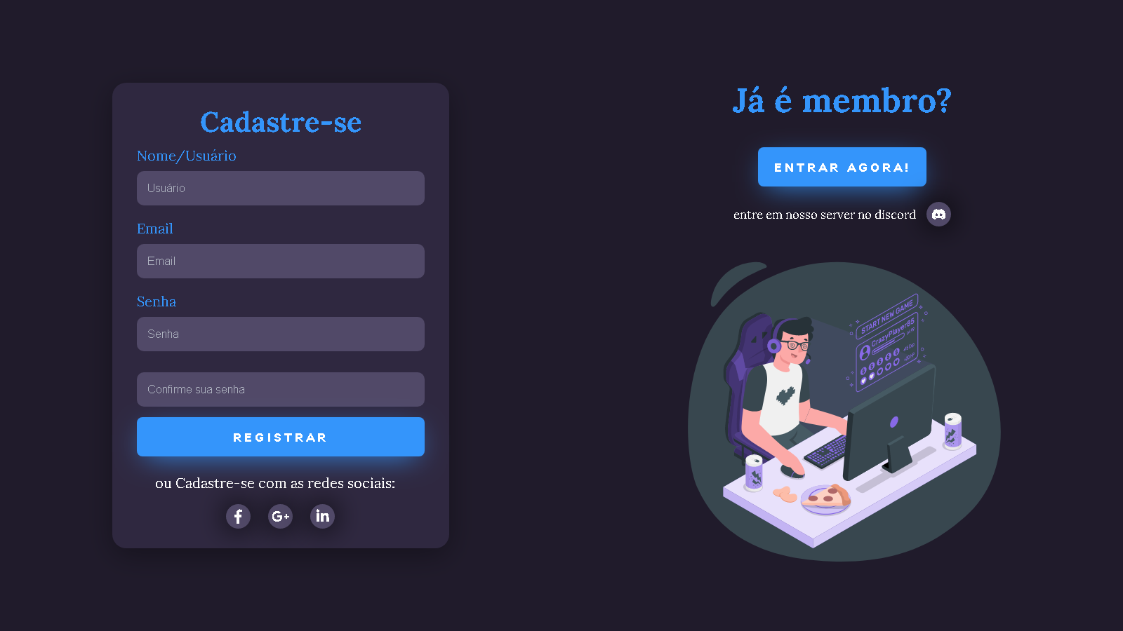 GitHub - ResoluteJax/loginAndRegisterpage: Projeto ORIGINAL que ...