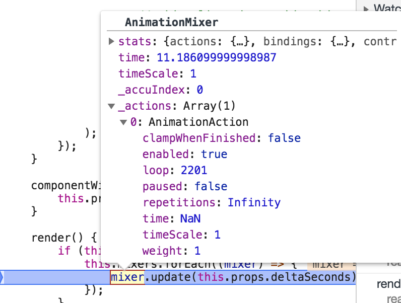 Time of AnimationActions set to NaN, animation not playing. · Issue ...