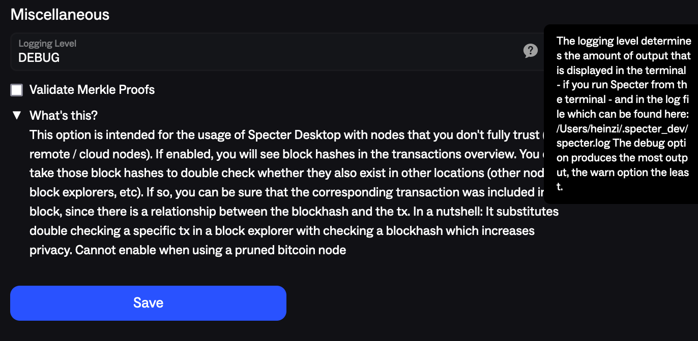 Log file name flowing out of Tool-tip box · Issue #2075 · cryptoadvance/specter-desktop · GitHub