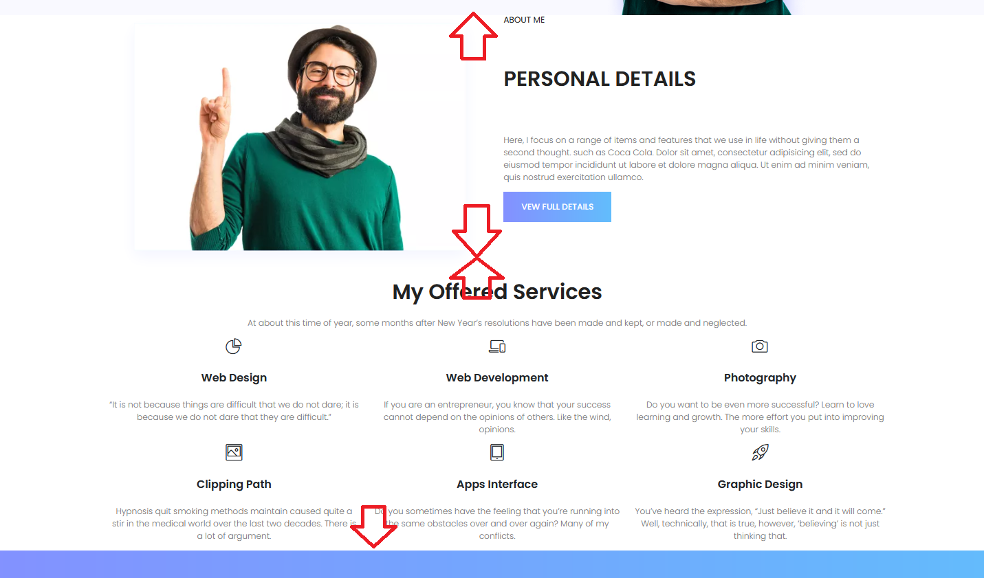 Increase white-space for about-me and services · Issue #56 · front-end ...