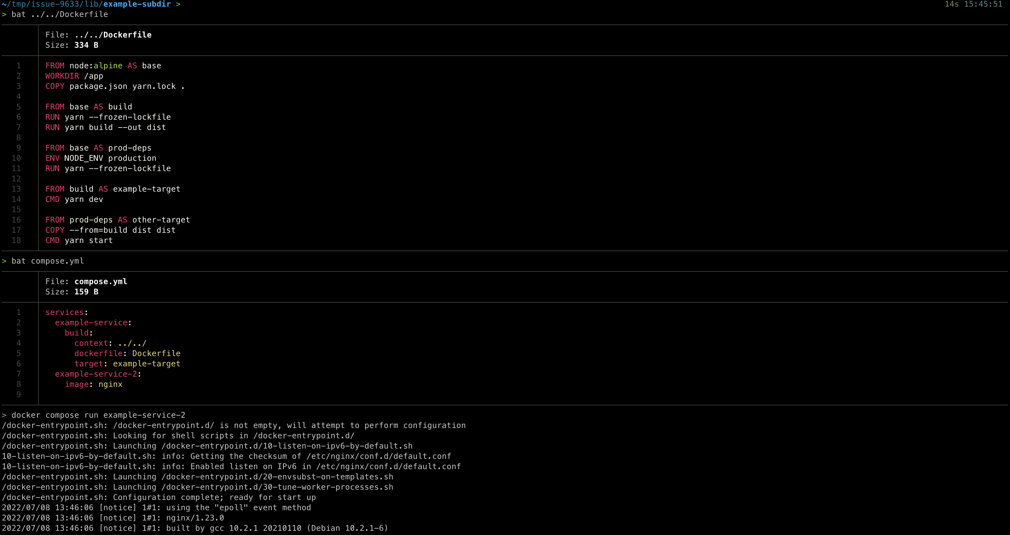 When using command `docker compose run`, `target` is ignored if both ... When using command `docker compose run`, `target` is ignored if both ...