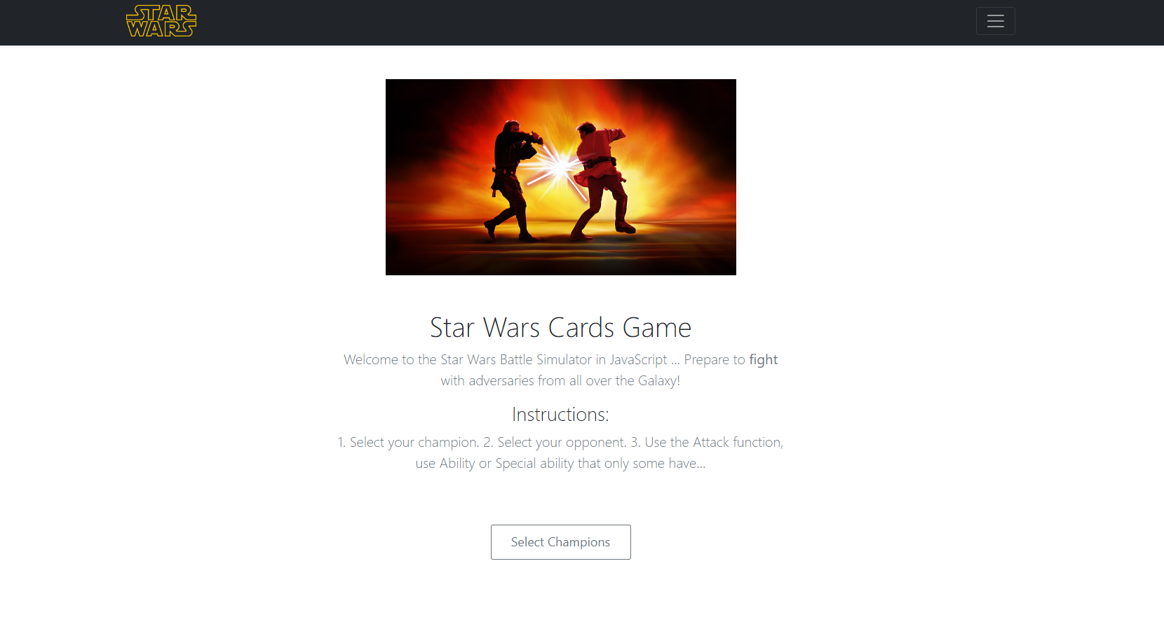 GitHub - lucianoaraus/Starwars-Cards-Game: Este juego fue realizado como proyecto final para el ...