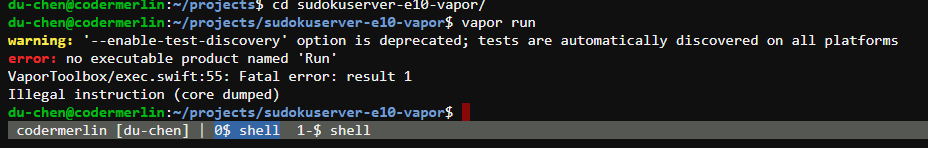 Cannot vapor run after newest git pull · Issue #19 · CSAllenISDClassroom/sudokuserver-e10-vapor ...