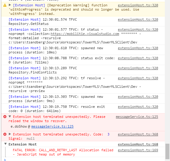 Extension Creates Latency Crashes Vs Code · Issue 261 · Microsoft Azure Repos Vscode · Github