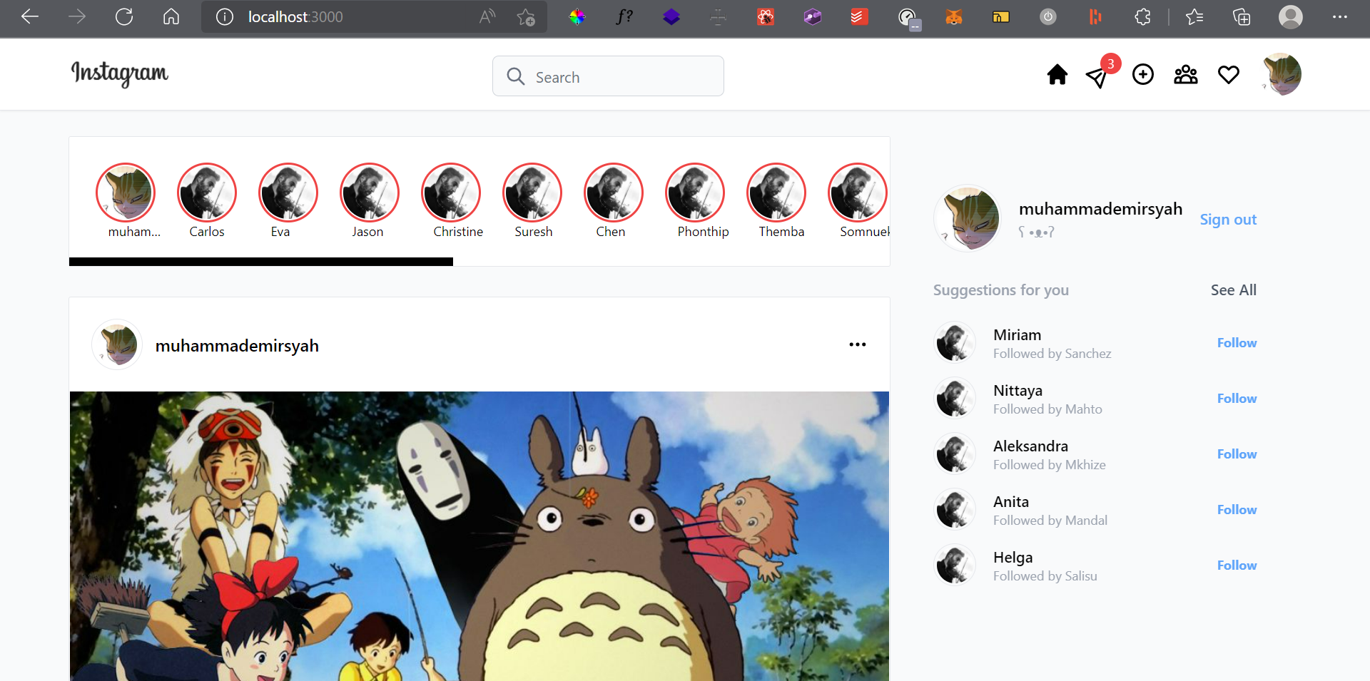 GitHub - emrsyah/instagram-clone: Instagram clone project, built with next js, tailwind css, and ...