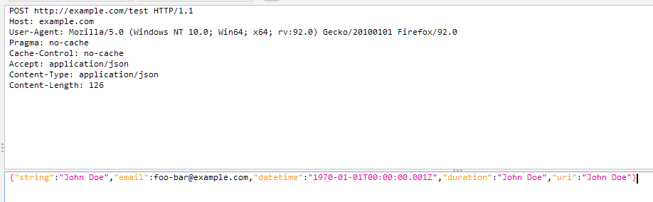 Invalid JSON request generated from OpenAPI schema which uses "format: email" · Issue #7128 ...