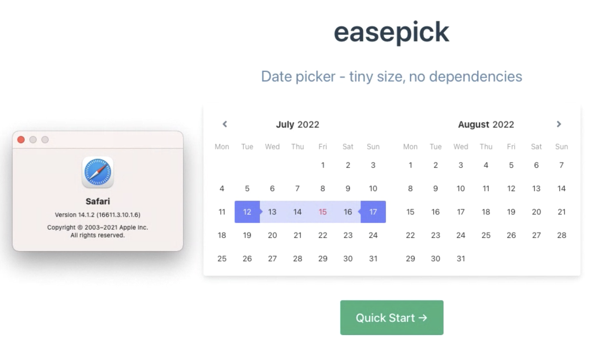 Why support from Safari 14.1? · easepick easepick · Discussion #48 · GitHub