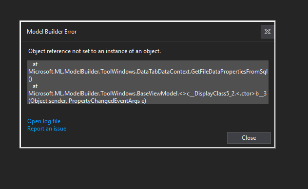 ML.Net Model Build Error · Issue #984 · dotnet/machinelearning-modelbuilder · GitHub