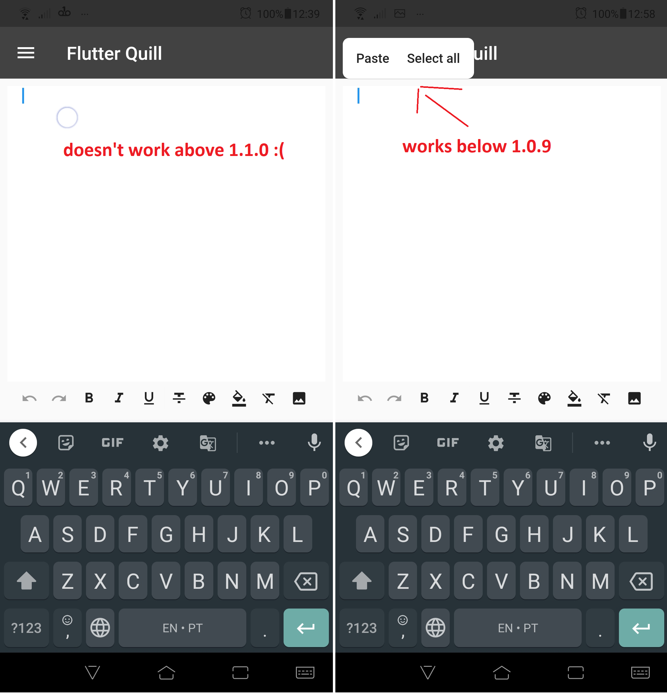 Paste menu not working · Issue #112 · singerdmx/flutter-quill · GitHub