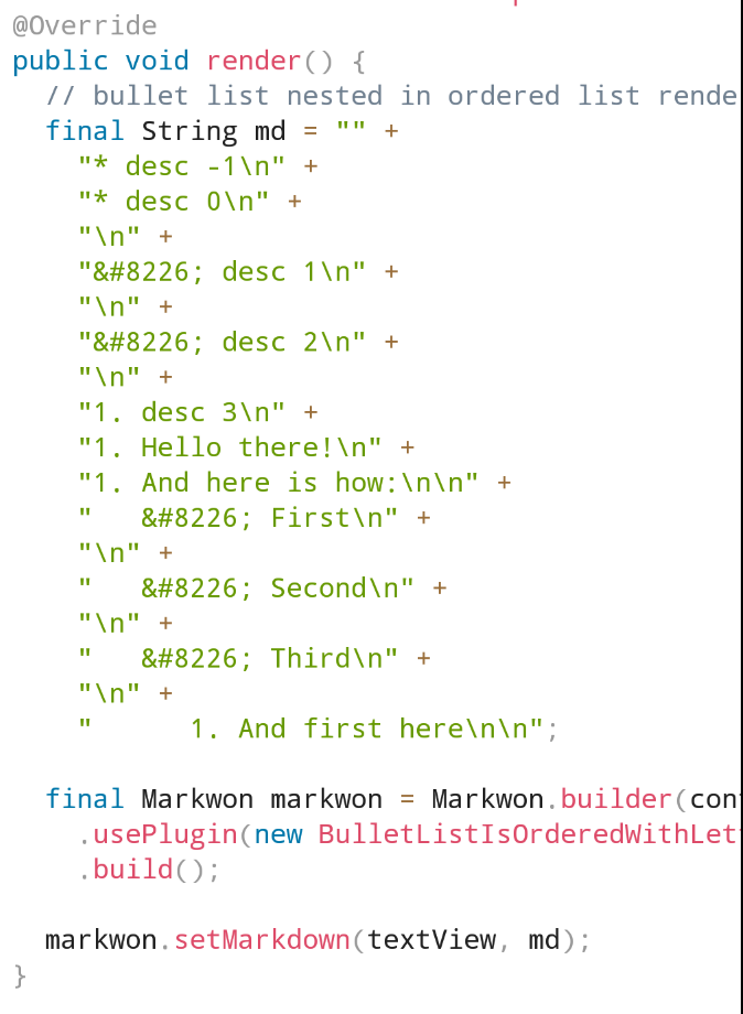 Bullet/Unordered list unable to have a newline · Issue #281 · noties/Markwon · GitHub