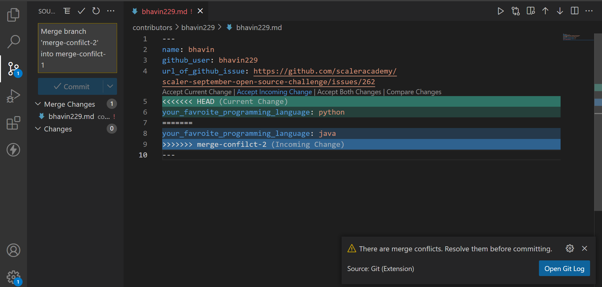 add bhavin · Issue #262 · scaleracademy/scaler-september-open-source-challenge-2022 · GitHub