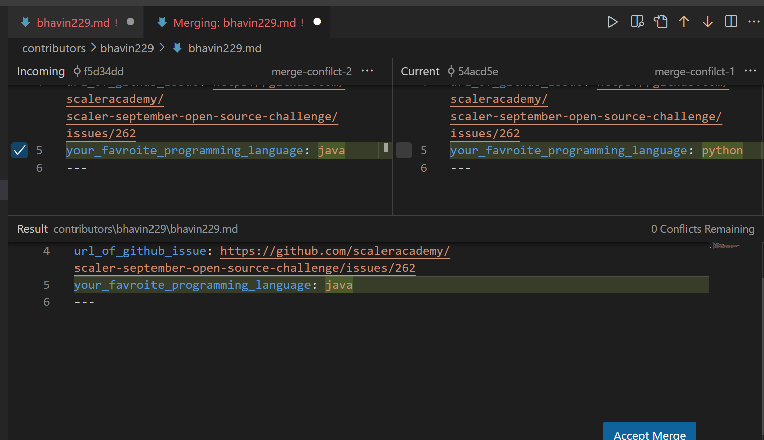 add bhavin · Issue #262 · scaleracademy/scaler-september-open-source-challenge-2022 · GitHub