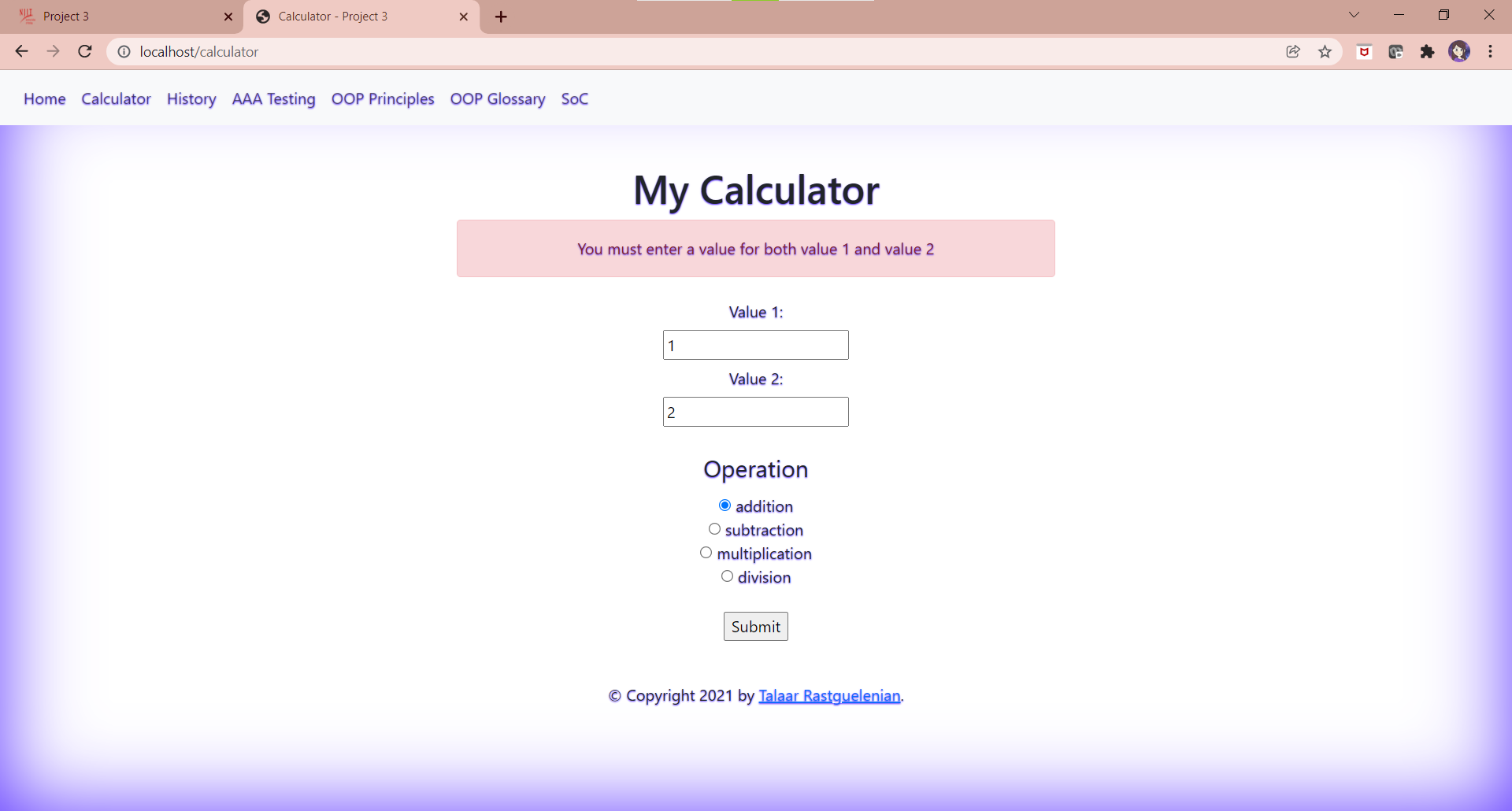 GitHub - tlr24/calc_project