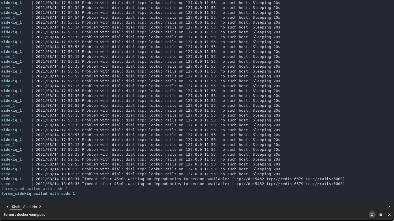 Issue in installation with docker containers · Issue #9532 · forem/forem · GitHub