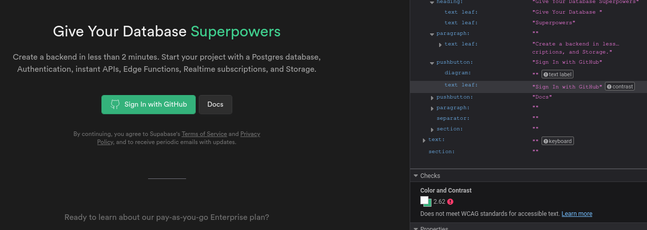 Increase button contrast on main website and app website · Issue #9383 · supabase/supabase · GitHub