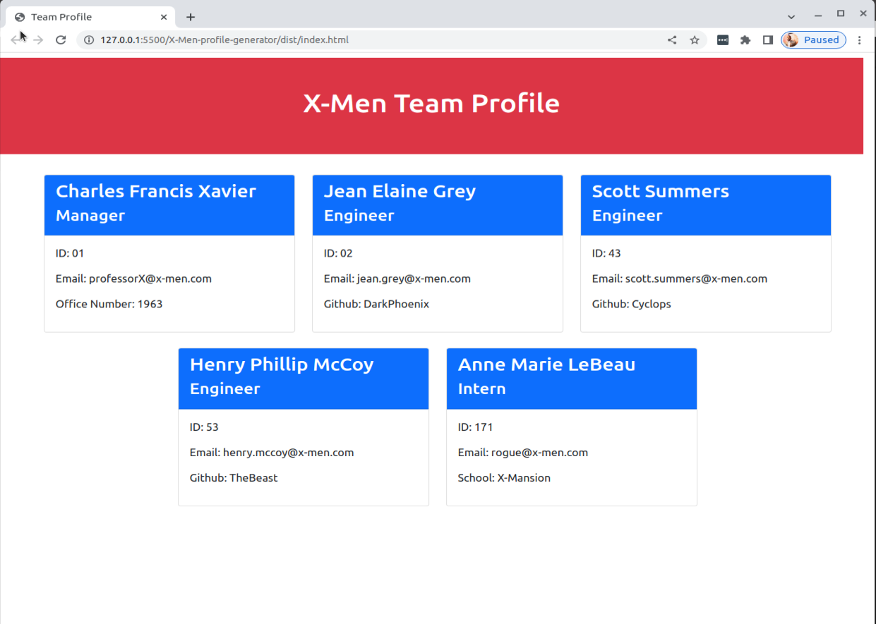 GitHub - mandrews78/X-Men-profile-generator