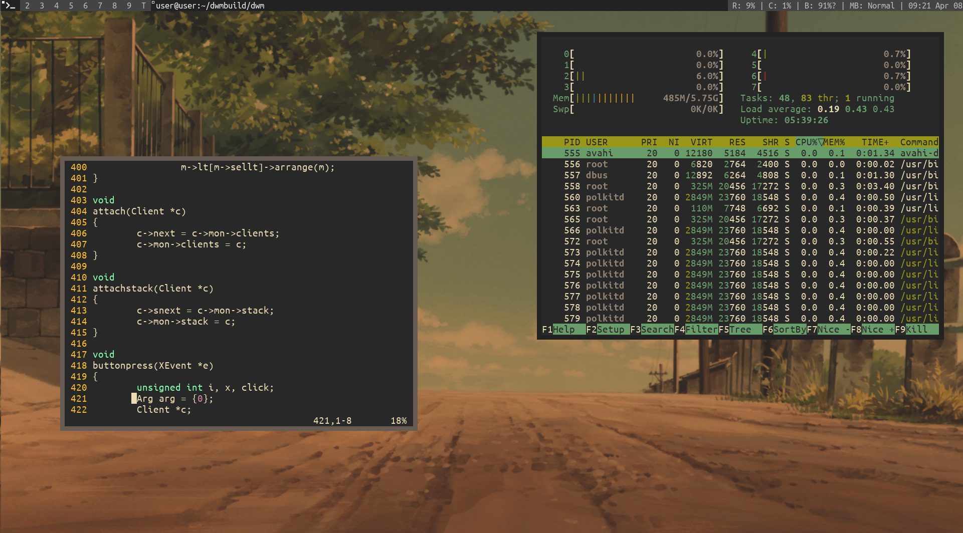 GitHub - C-Loftus/dwmBuild: My dwm, dwmstatus, st and dmenu build