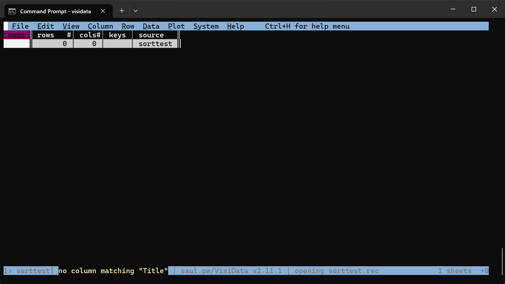 [Loader] .rec loader fails to load files with valid %sort field · Issue #2022 · saulpw/visidata ...