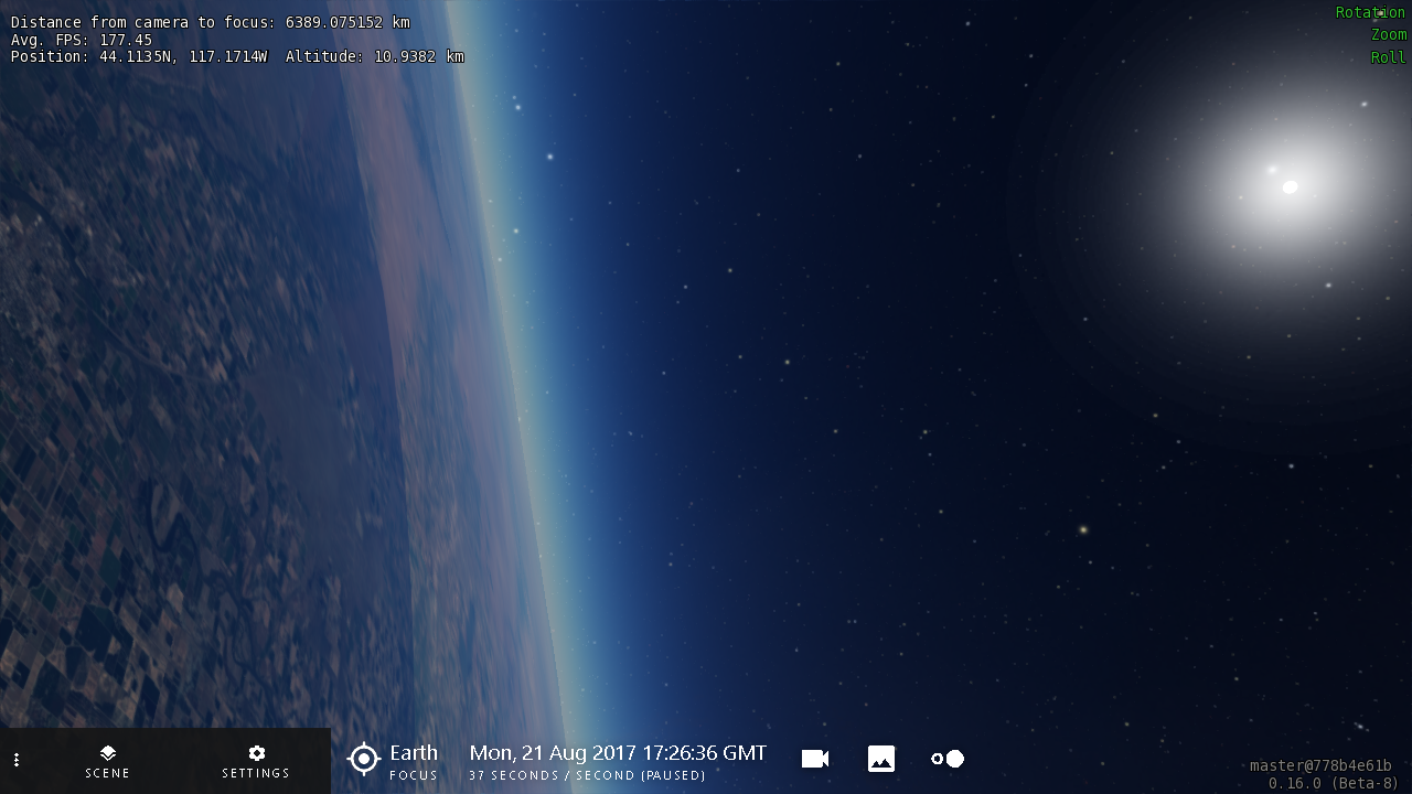 Moon not visible in foreground to sun during solar eclipse when in Earth's atmosphere · Issue ...