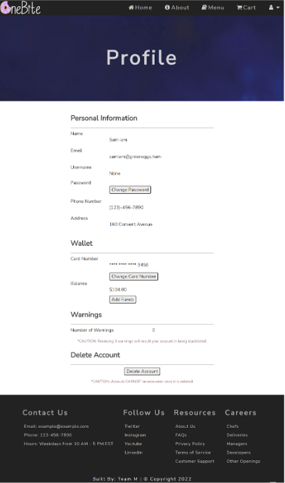 GitHub - Charptr0/CSC322-OneBite: Electronic Restaurant Order and Delivery System